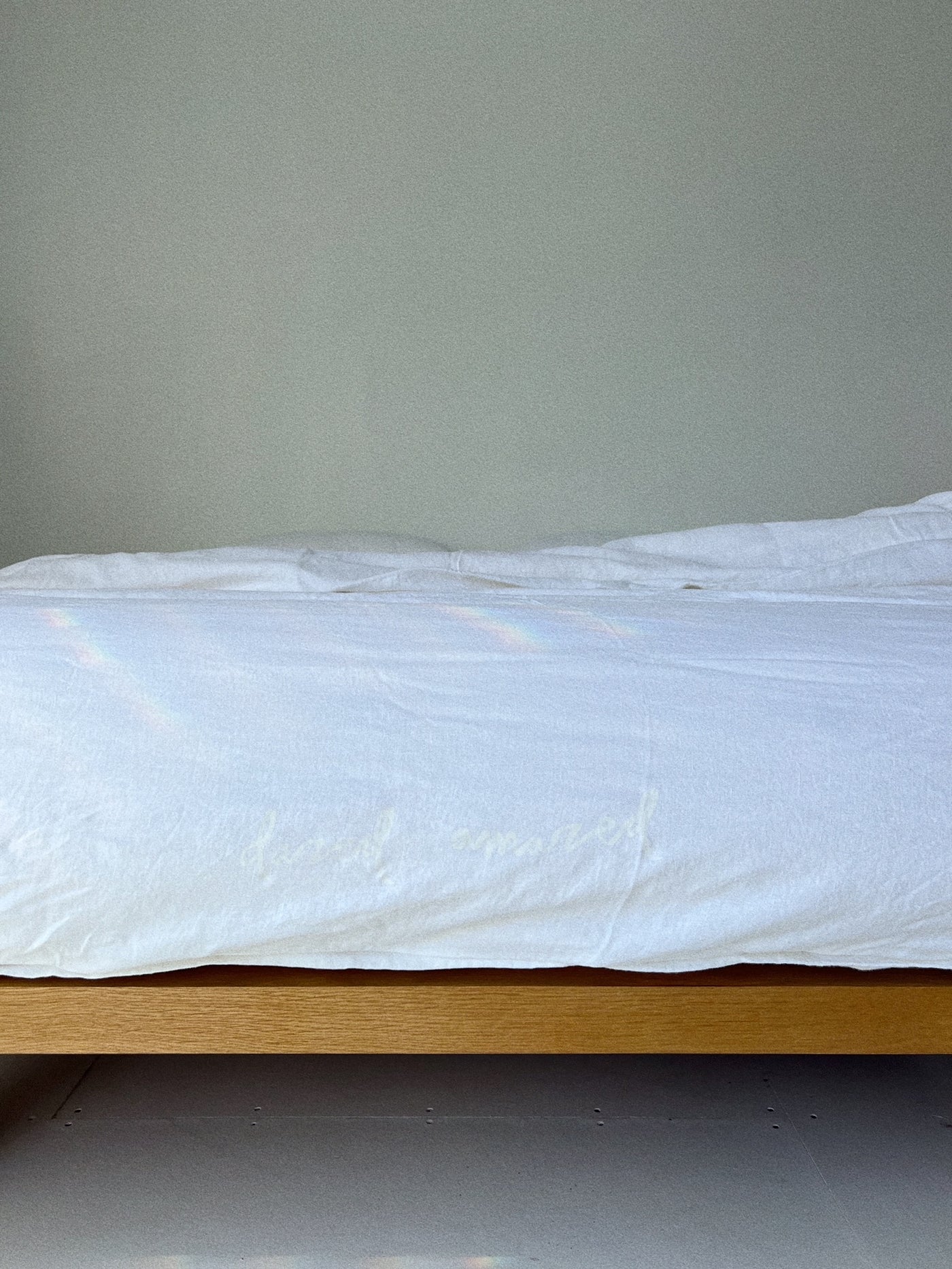 Organic white linen bedding set